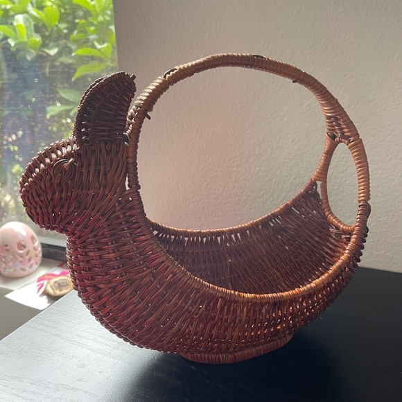 Other | Vintage Wicker Bunny Rabbit Shaped Basket | Poshmark